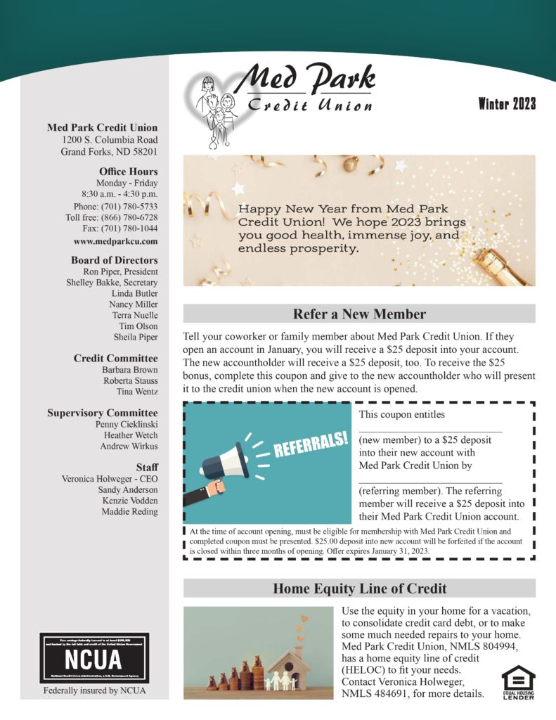 WINTER 2022 NEWSLETTER - Med Park Credit Union