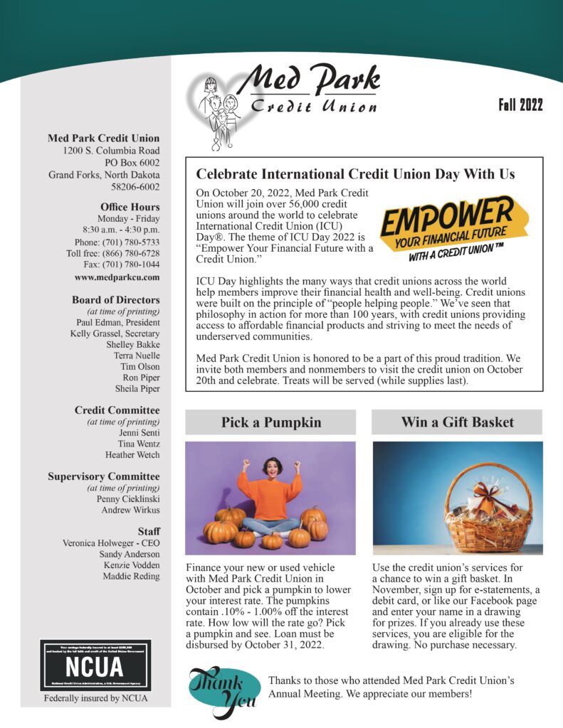 FALL 2022 NEWSLETTER - Med Park Credit Union